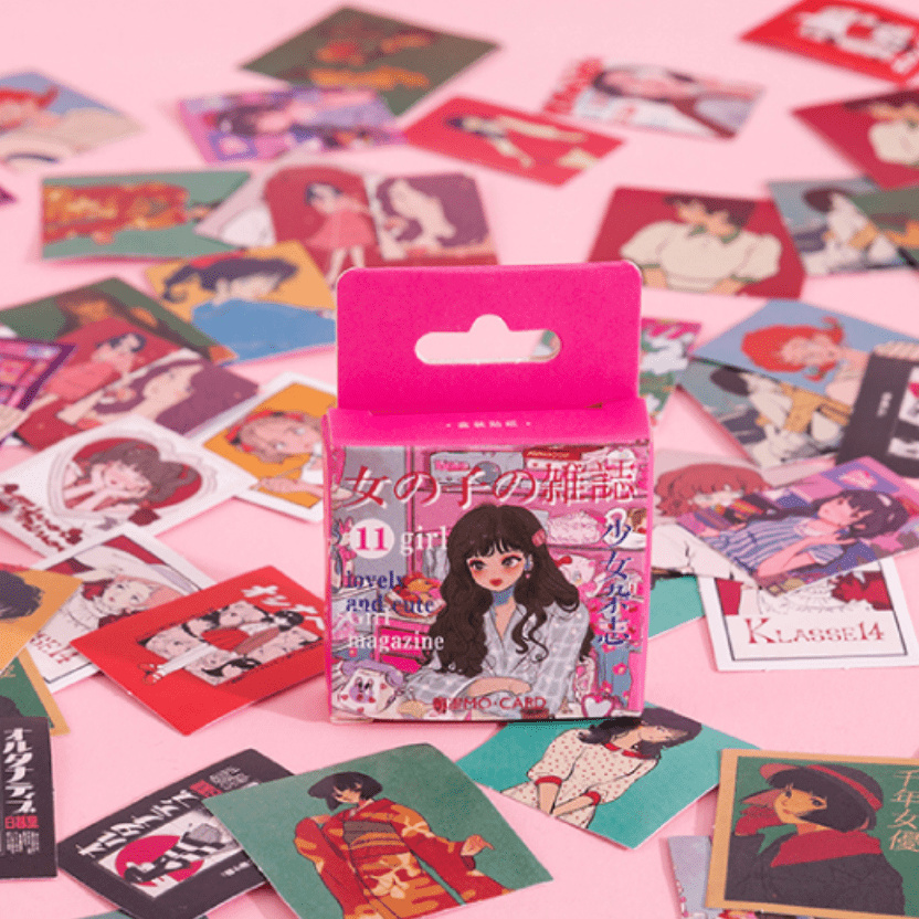 Anime Busy Girl Stickers [46 pcs]